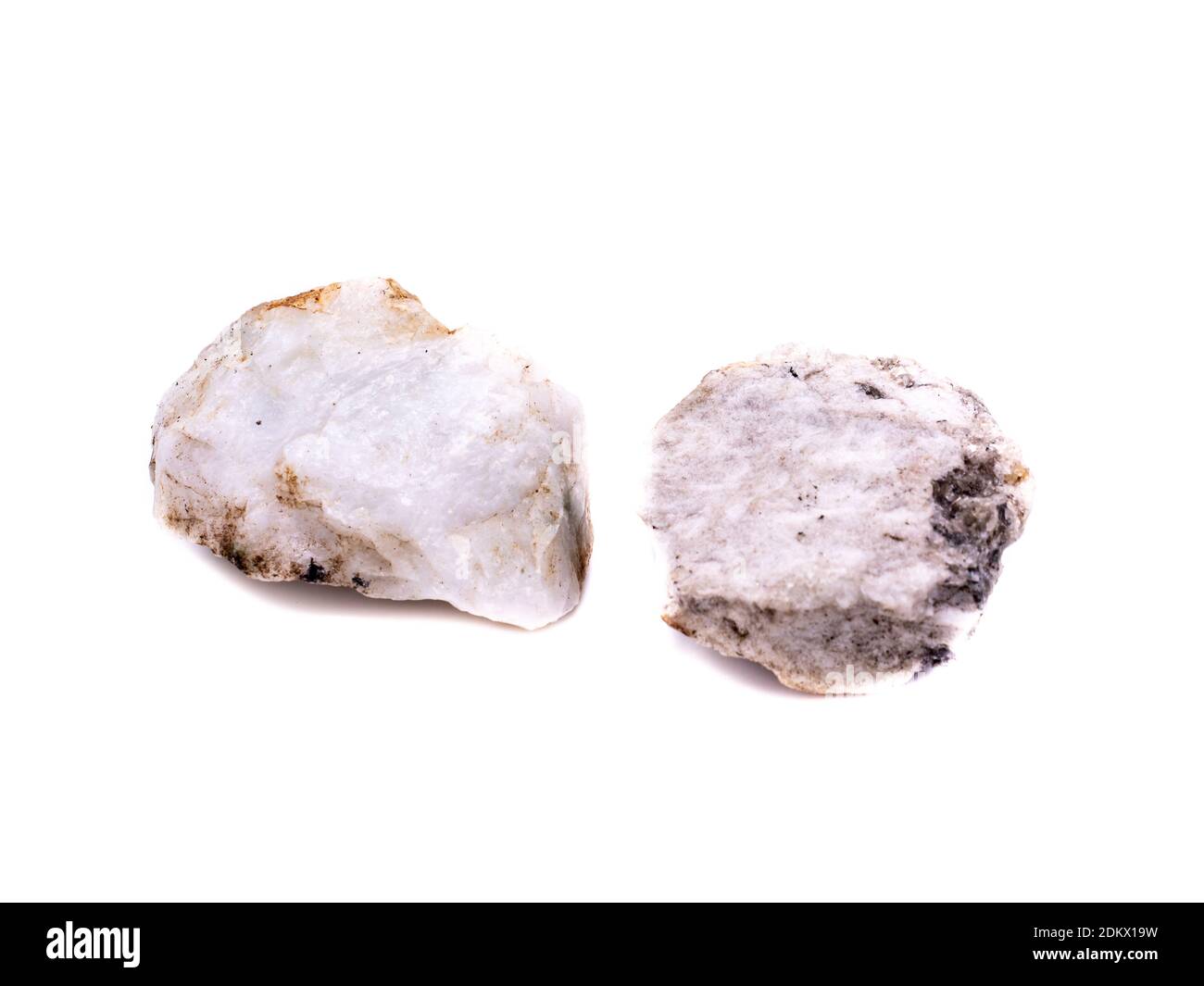White quartz stone isolated on white background Stock Photo - Alamy