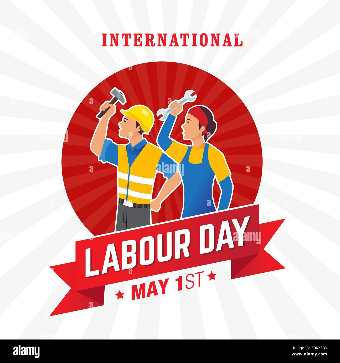 Happy international Labour day vector illustration. Suitable for greeting card, poster and ...