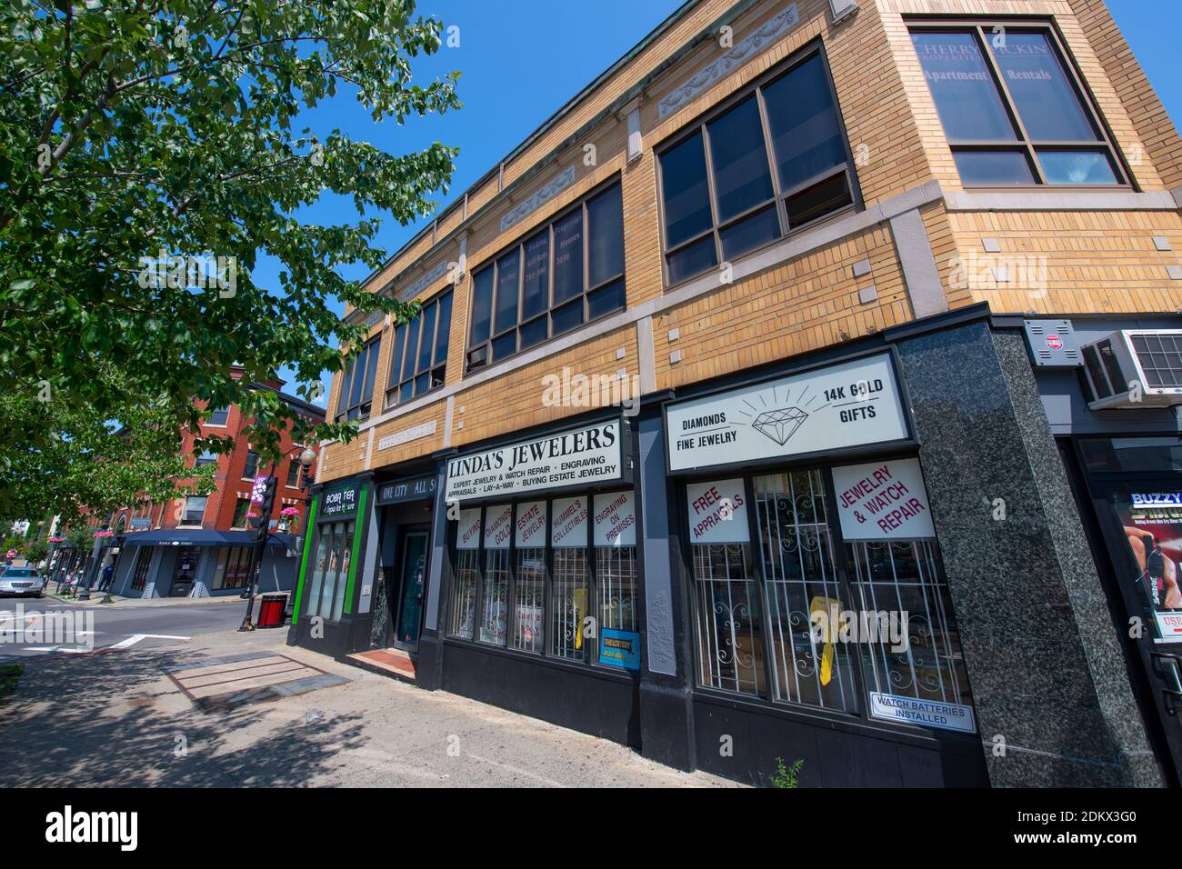Historic commercial buildings at Market Street and Central Street in ...