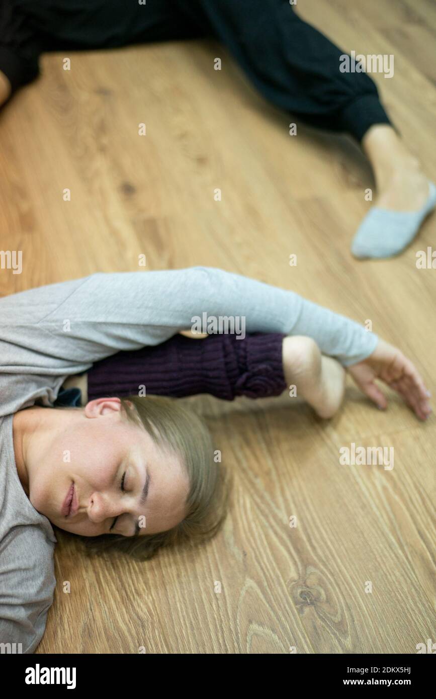 Women practice bodily practice in the gym Stock Photo - Alamy