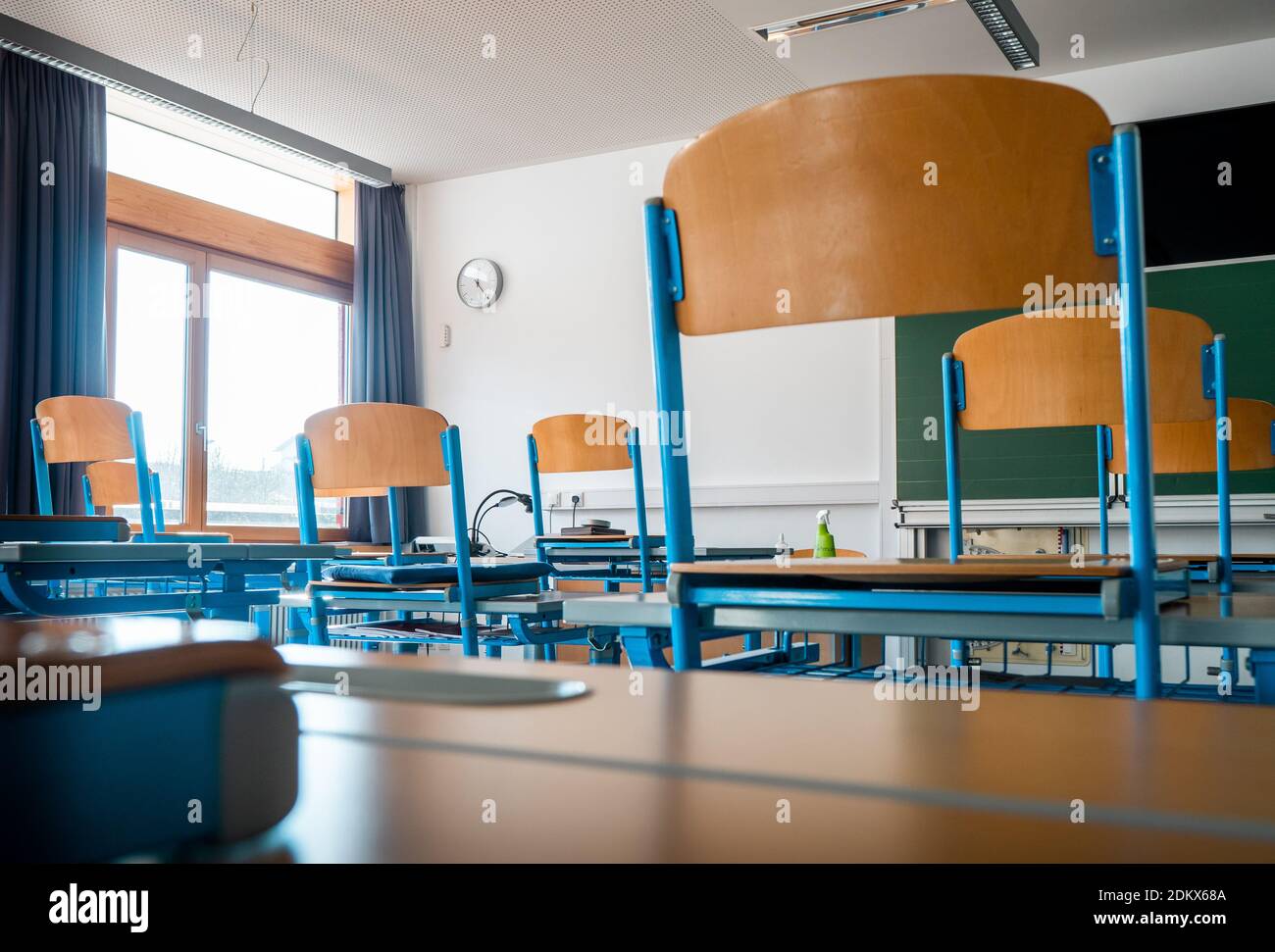 Empty classroom with bright window Stock Photo - Alamy