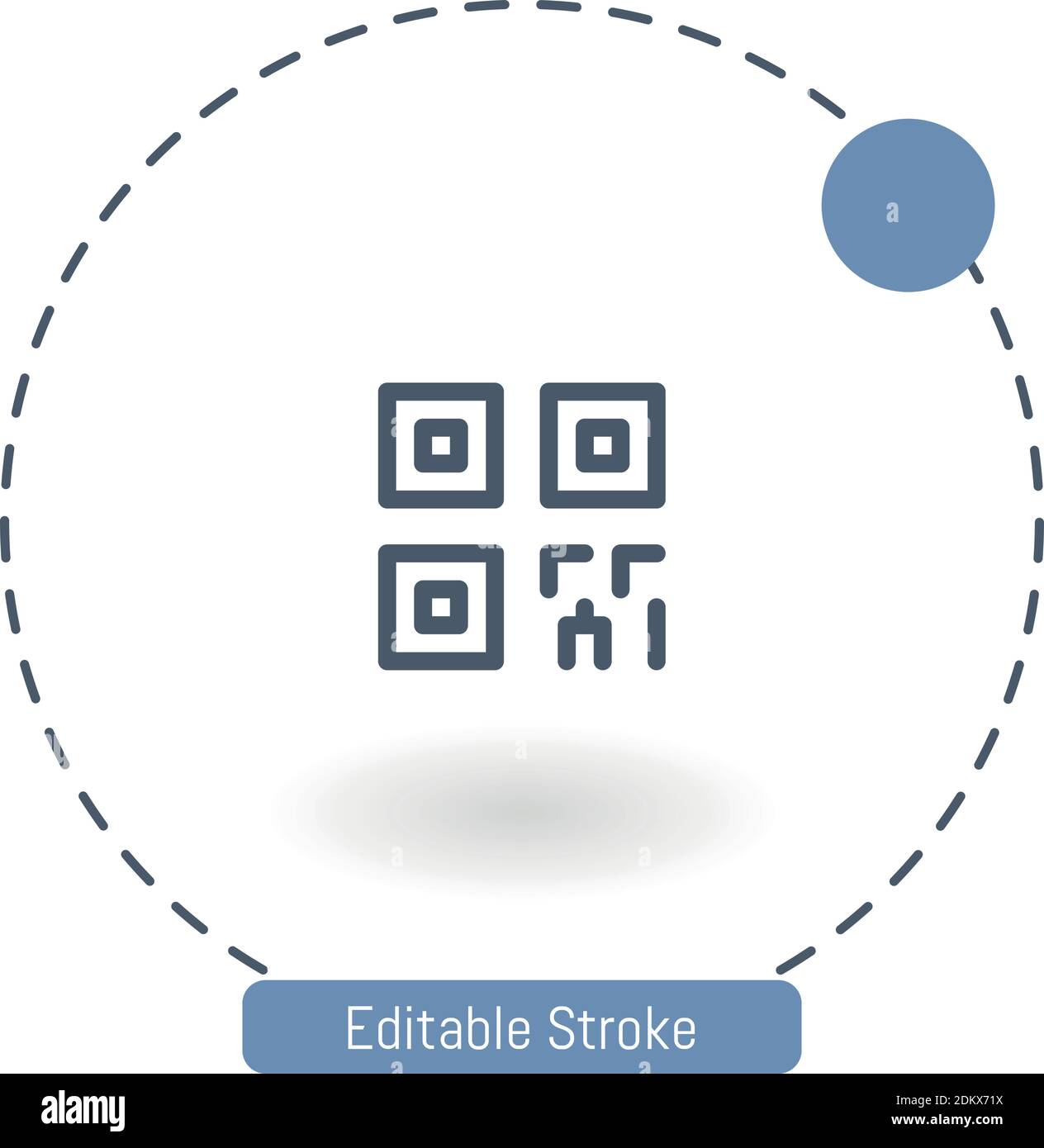 qr code vector icon editable stroke outline icons for web and mobile ...