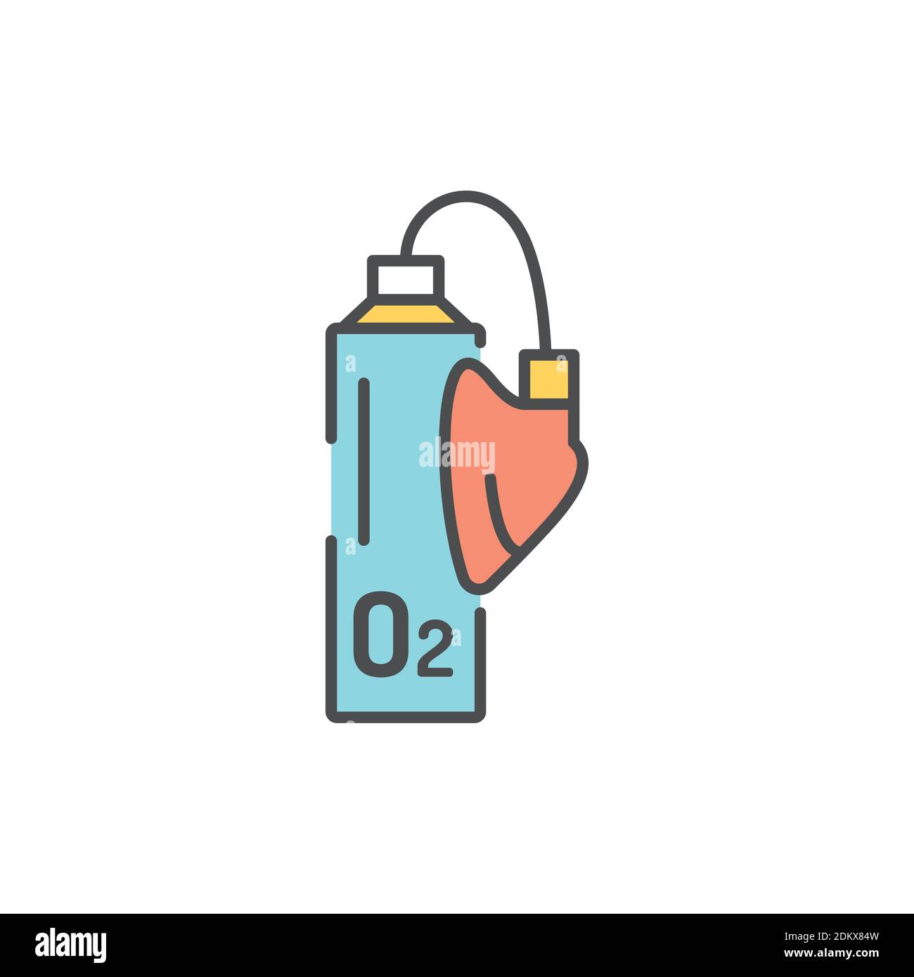 Breathing oxygen cylinder color line icon. Editable stroke Stock Vector ...