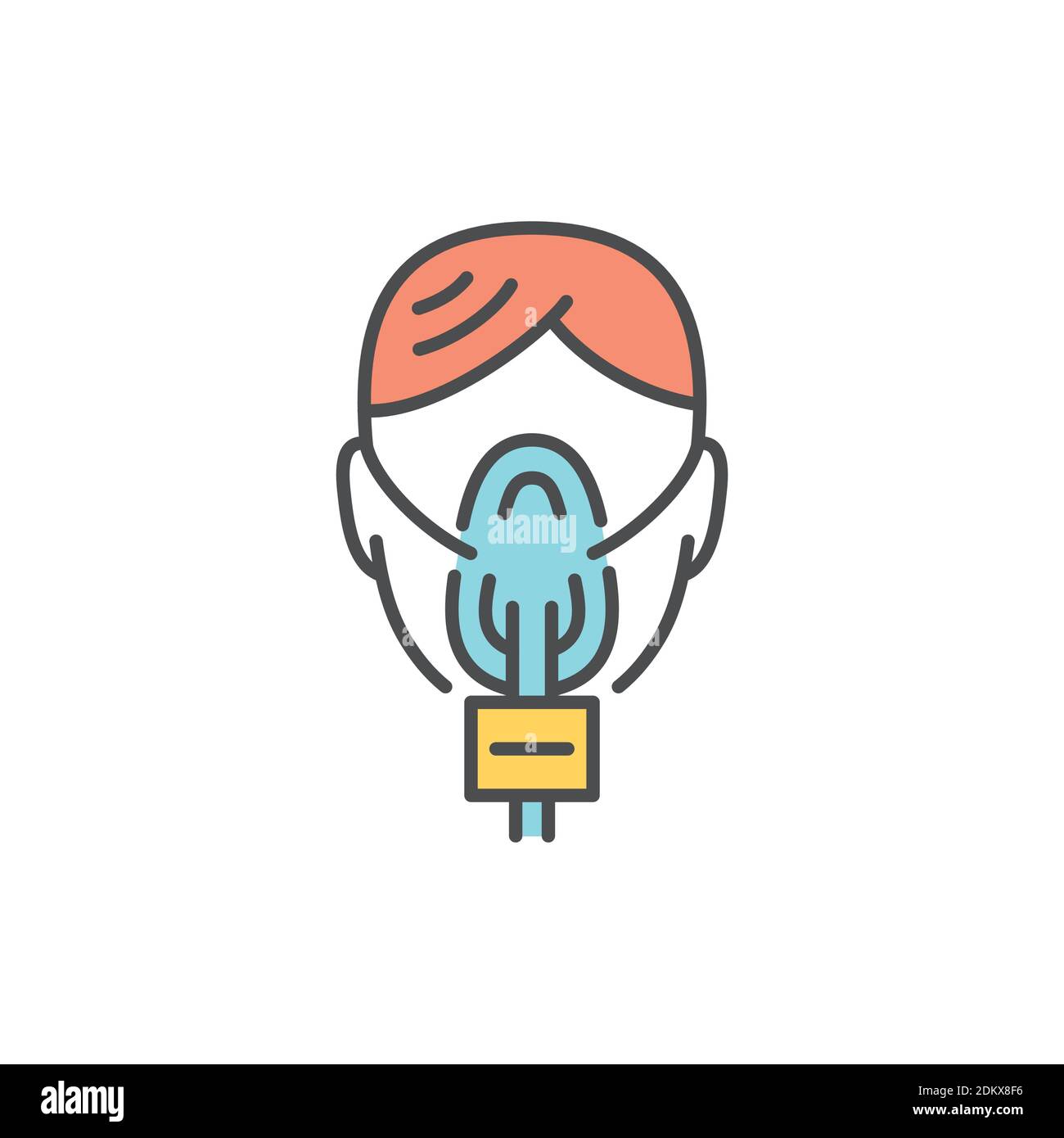 Woman in oxygen mask color line icon. Editable stroke Stock Vector Image & Art - Alamy