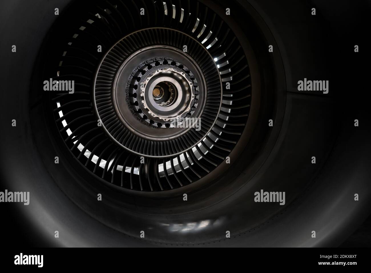 Details of the turboprop engine. Airplane propeller. Turbine mechanism ...