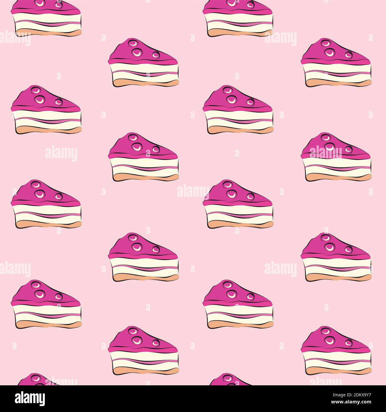 sweet cake seamless pattern on pink background Stock Vector Image & Art ...