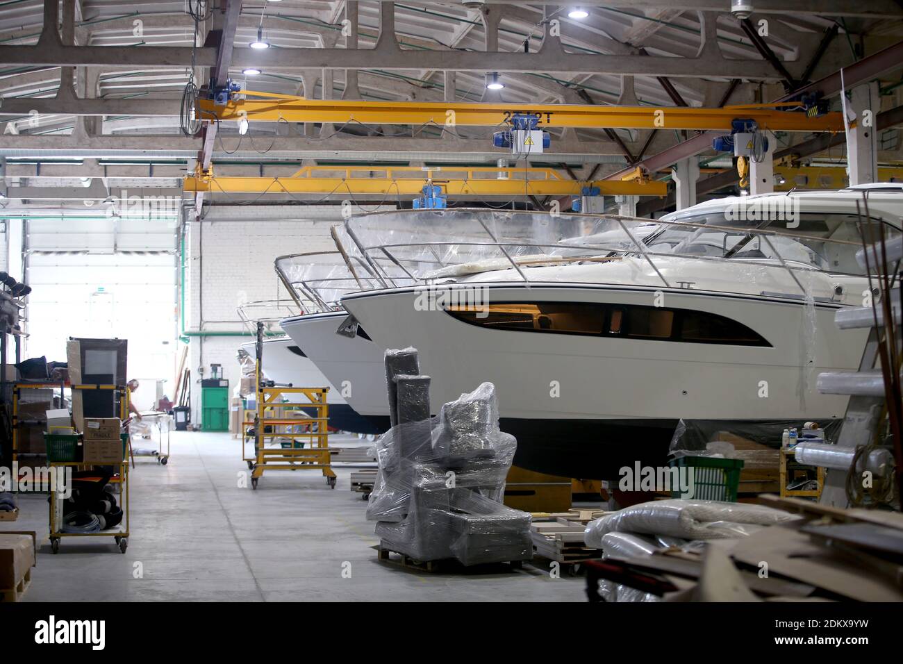 Pleasure boat factory "Marex", Ilgakiemio Village near Kaunas Stock ...