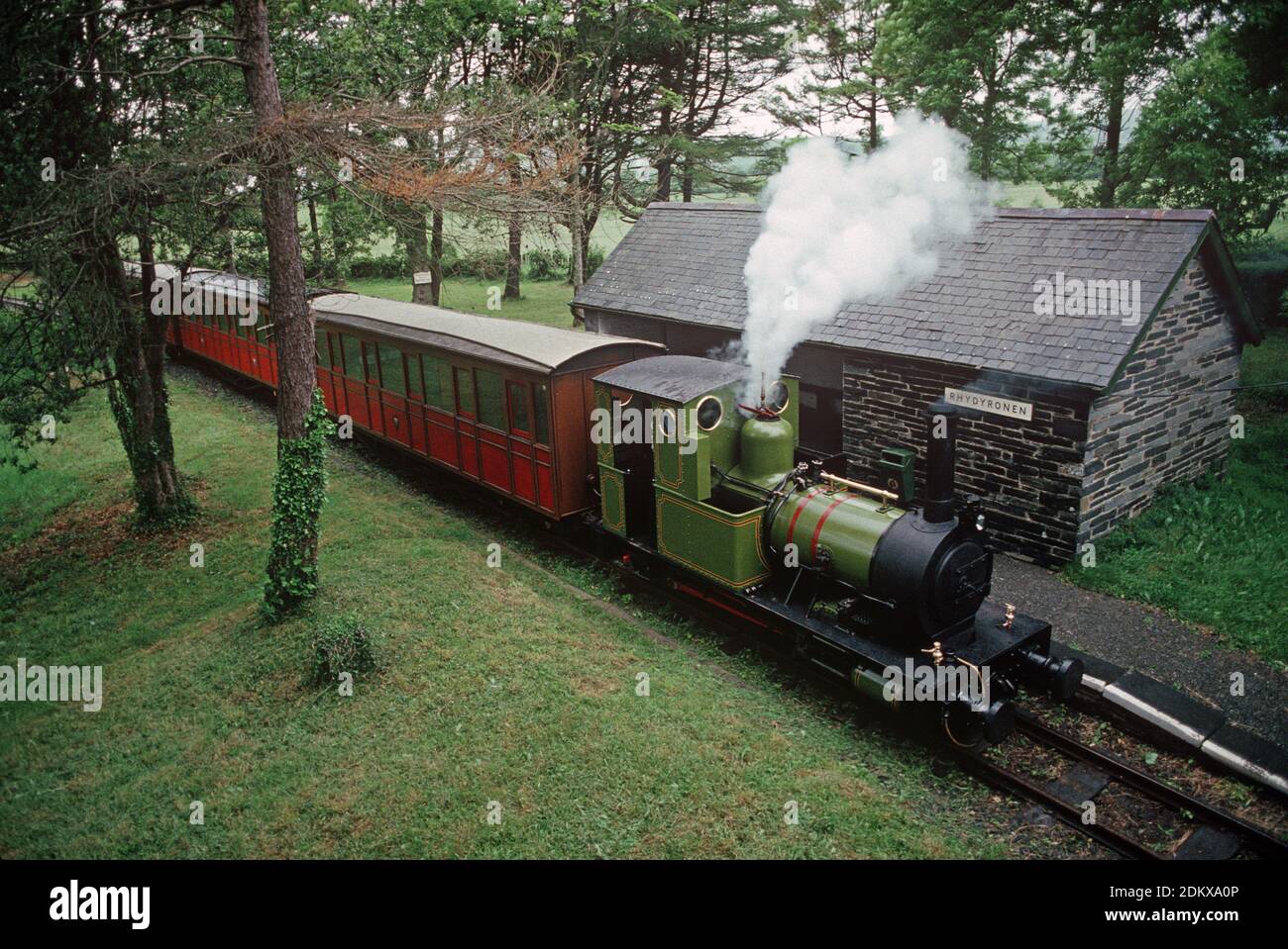 Heritage Talyllyn Railway. Steam train waiting at Rhydyronen Station ...