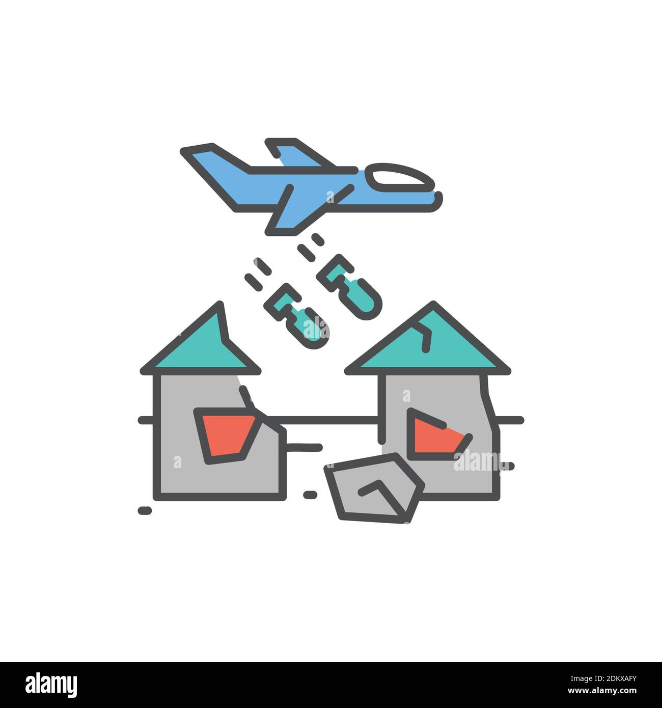 House bombing color line icon. Editable stroke Stock Vector Image & Art ...