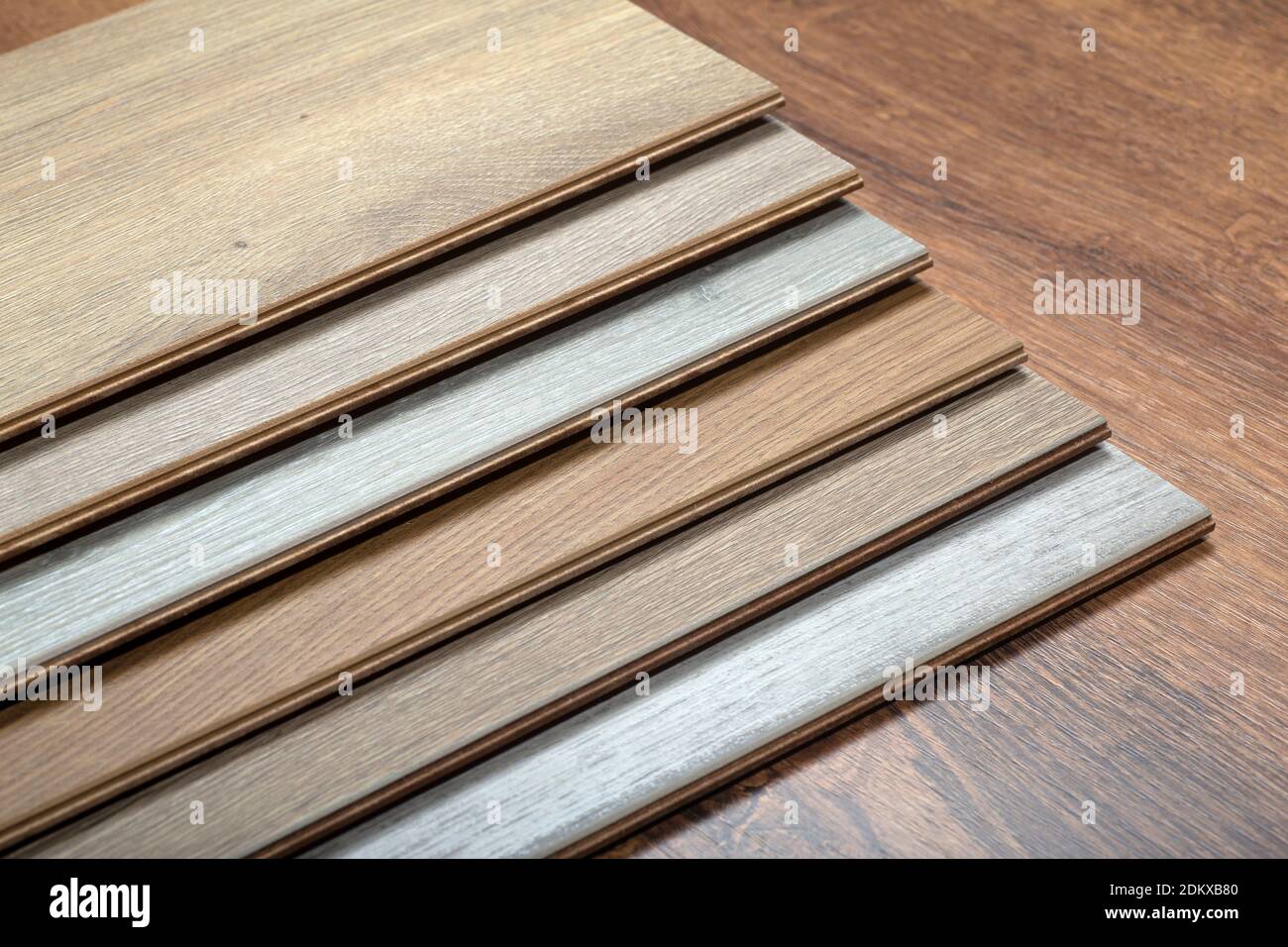 Laminate background. Samples of laminate or parquet with a pattern and ...