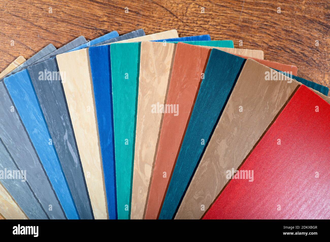 Samples of linoleum in different colors and designs for flooring in ...
