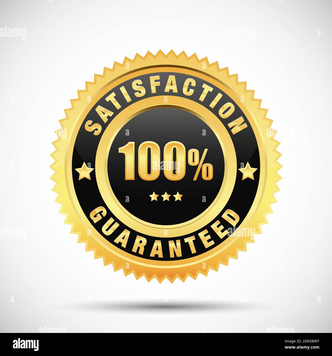 Golden label 100 satisfaction vector hi-res stock photography and ...