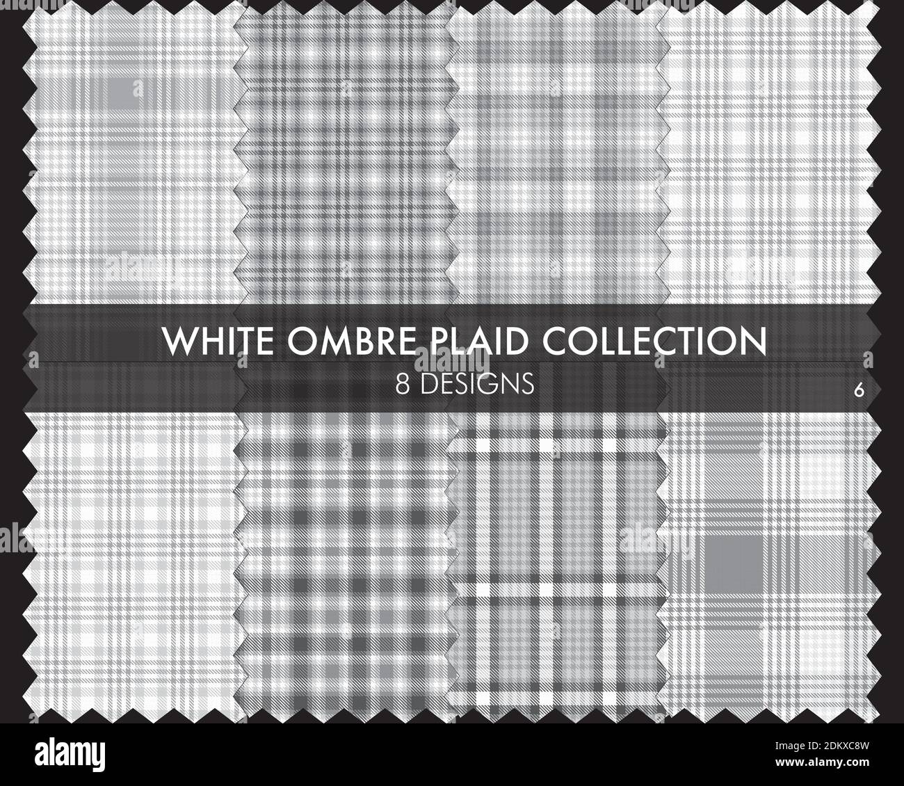 Ombre Plaid textured seamless pattern collection includes 8 design ...