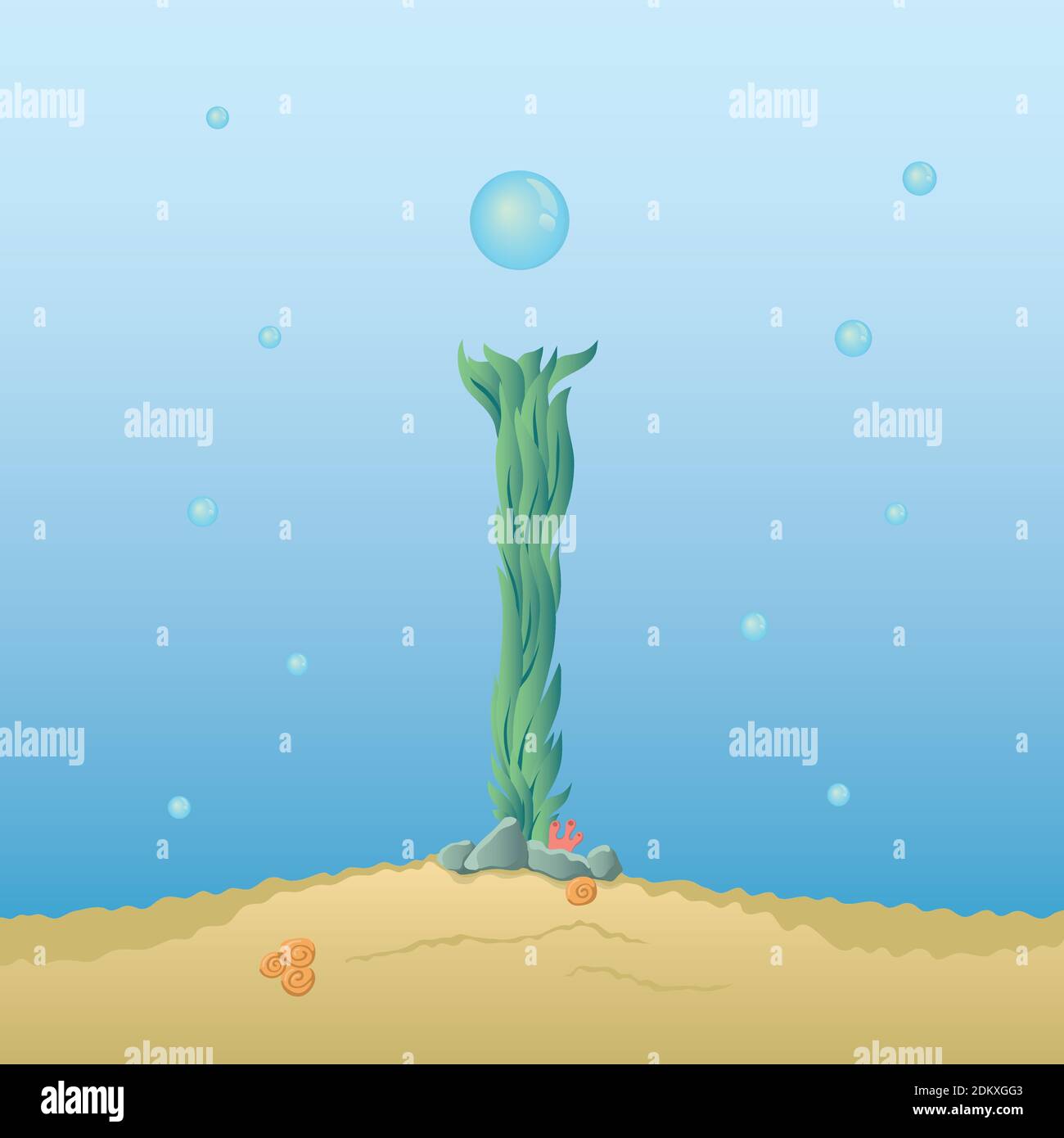 Marine alphabet. Illustration of a letter I under water Stock Vector ...