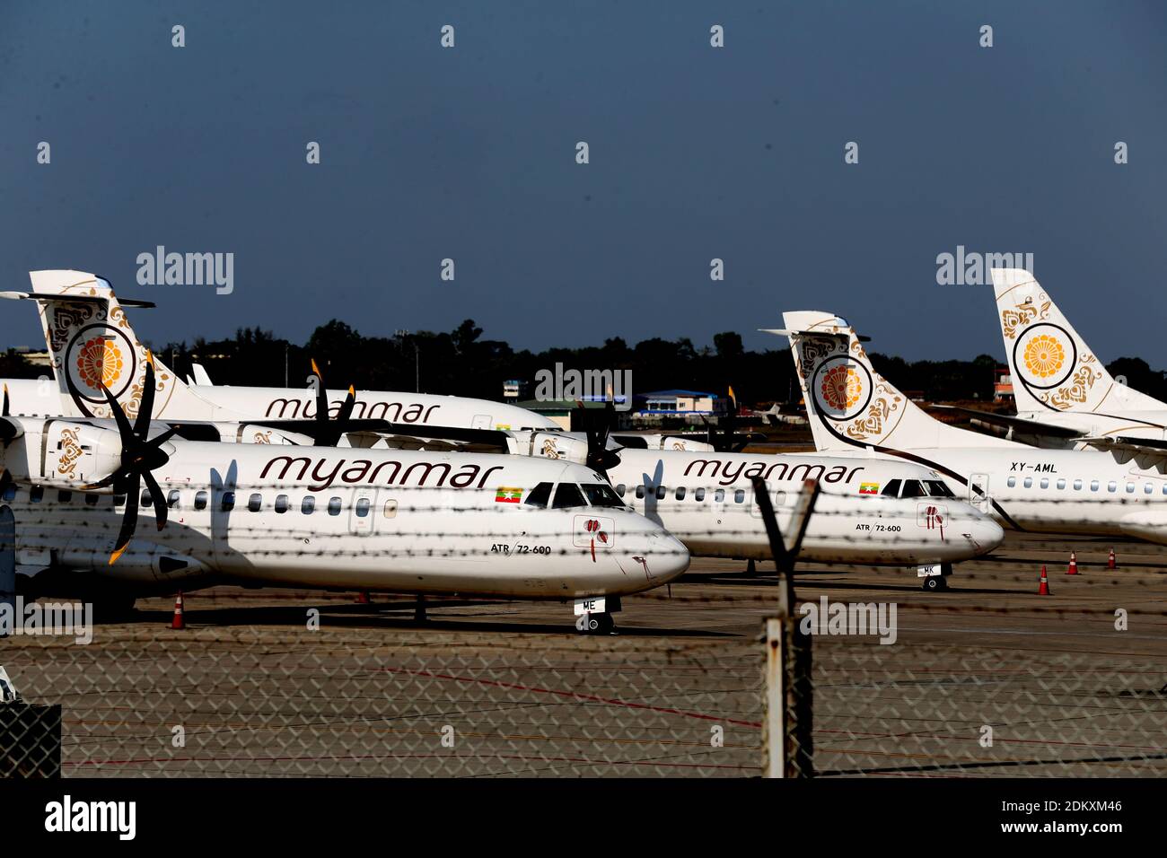 Yangon, Myanmar. 16th Dec, 2020. Airliners of Myanmar National Airlines ...