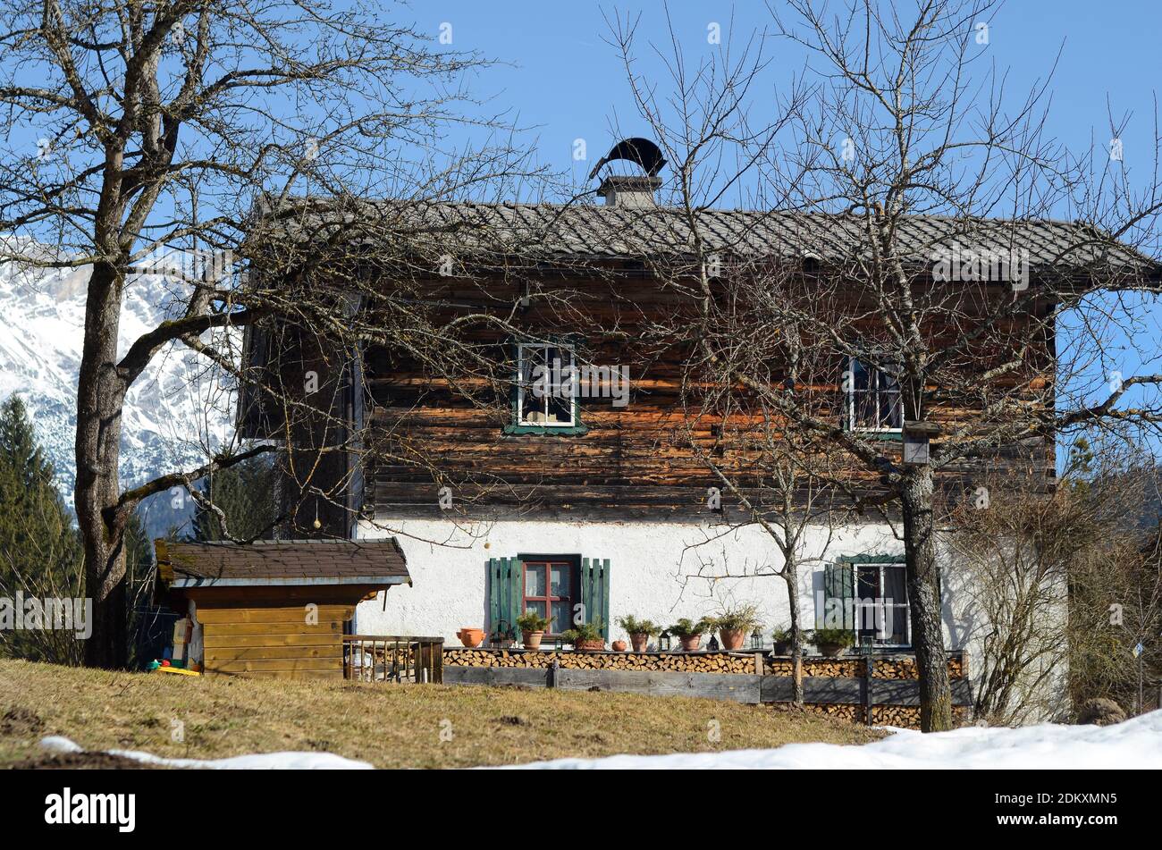 Austria, home built in traditional Tyrolean style Stock Photo - Alamy