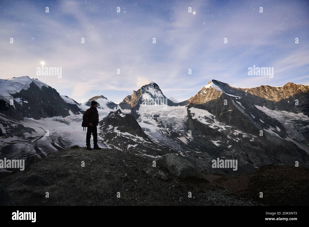 Unbelievably beautiful starry night illuminated by the Moon in ...