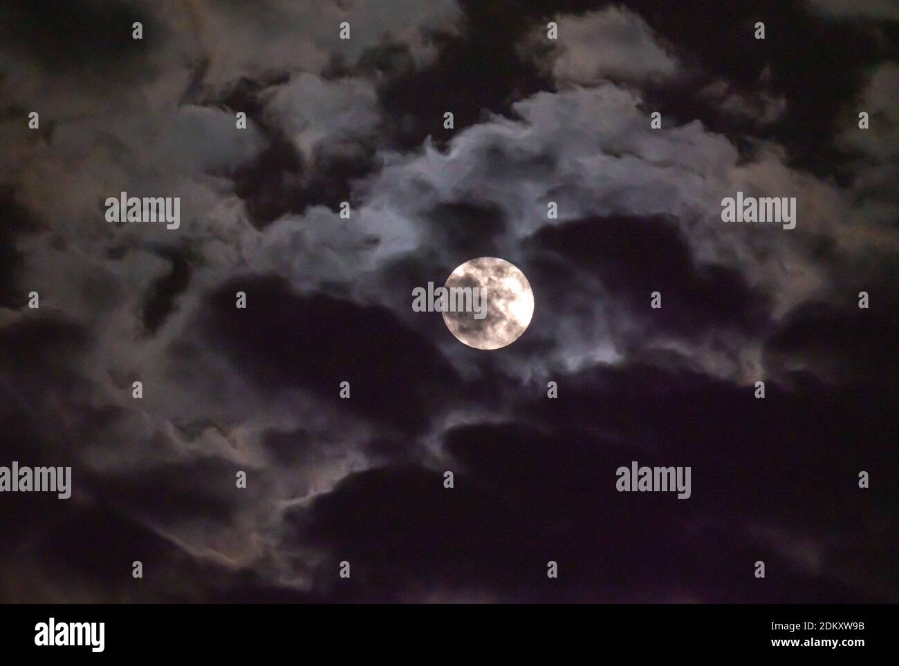 full moon in the sky with clouds landscape Stock Photo - Alamy