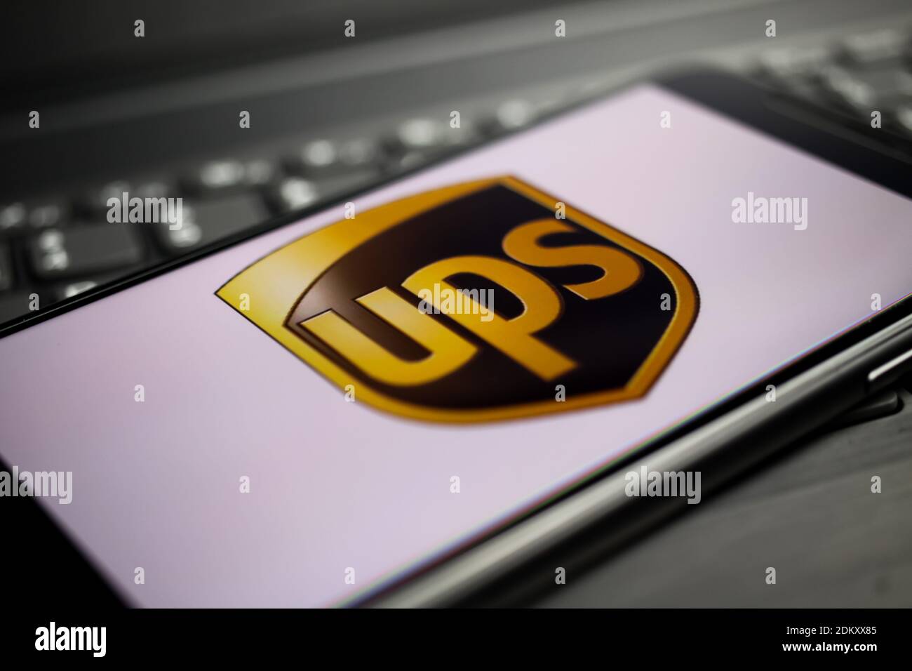 Viersen, Germany - May 9. 2020: Close up of mobile phone display with ...