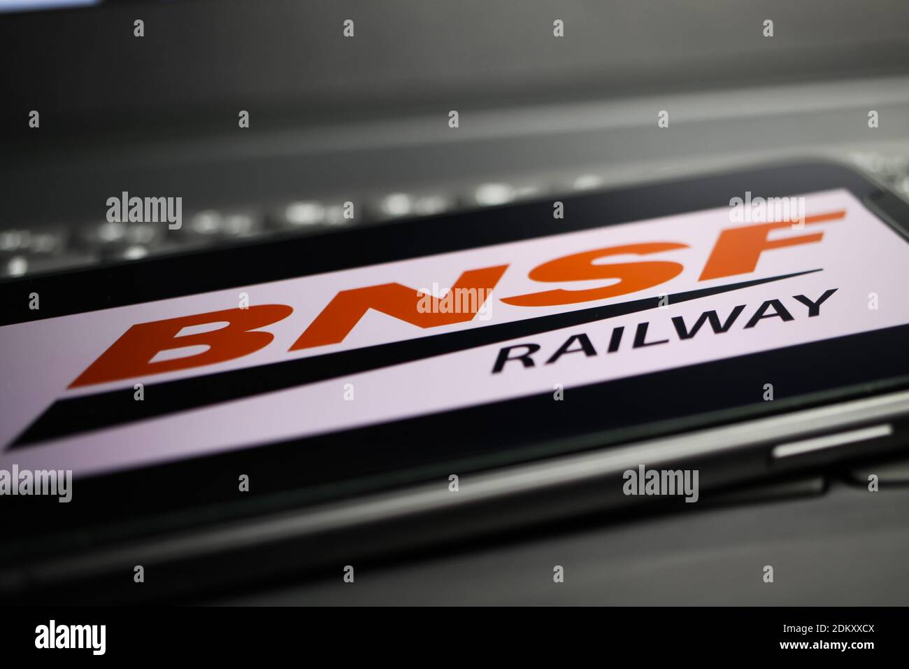Viersen, Germany - May 9. 2020: Close up of mobile phone display with ...