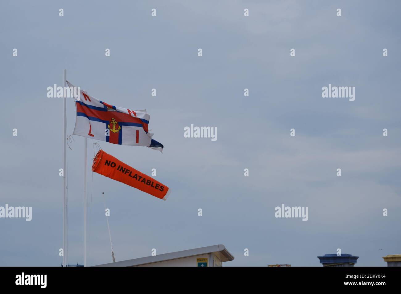 RNLI flag warns users of Rhyl Beach not to use inflatables due to ...