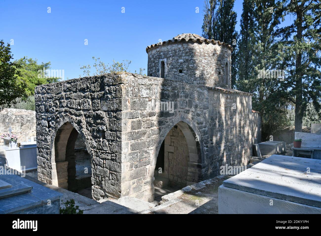 Greece, Crete Island, early christian church in Agia Joannis Stock ...