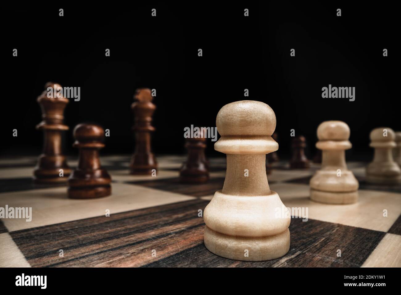 Macro shot of wooden chess figures on board Stock Photo - Alamy