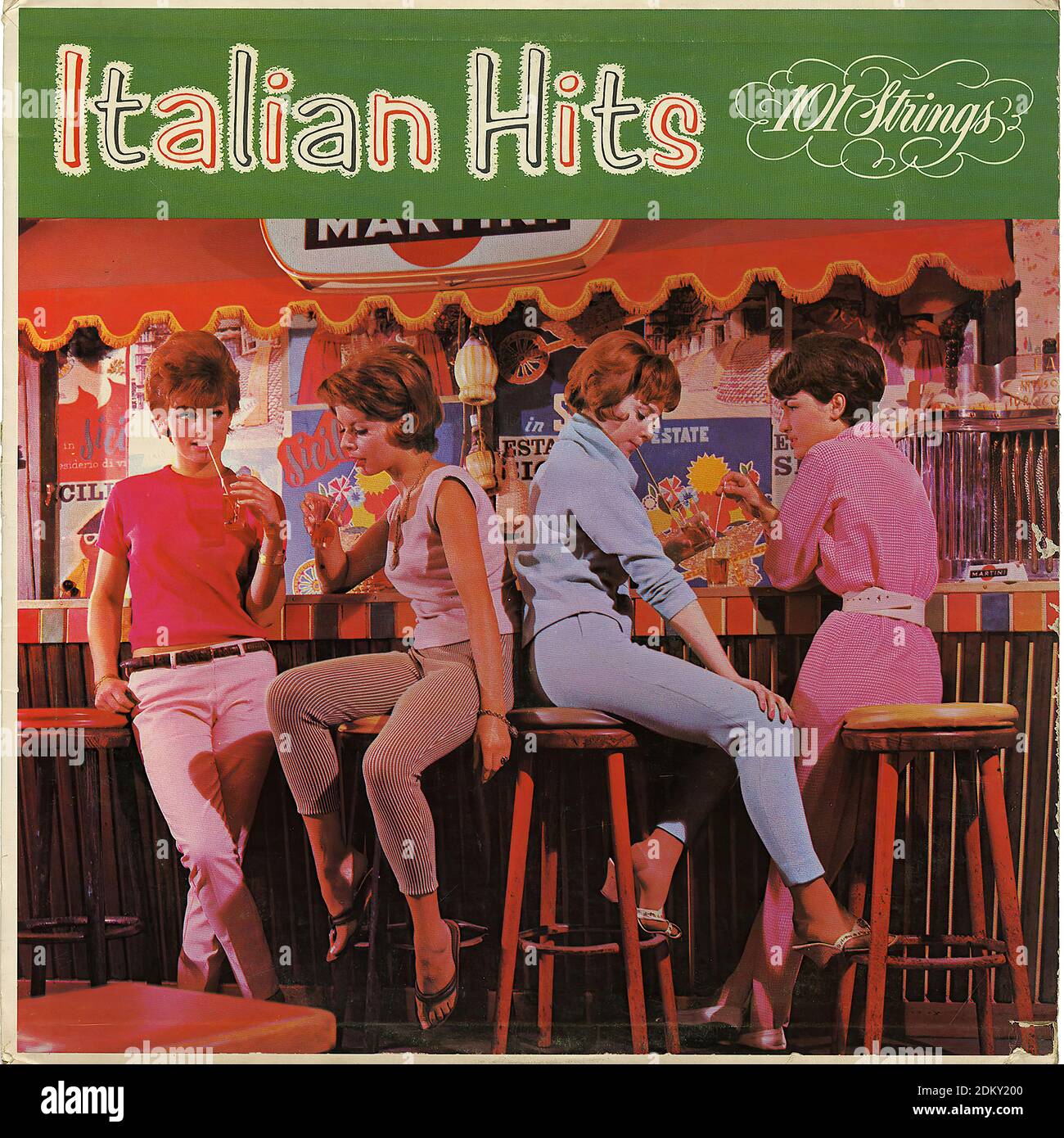 Italian Hits, 101 Strings - Vintage Record Cover Stock Photo - Alamy