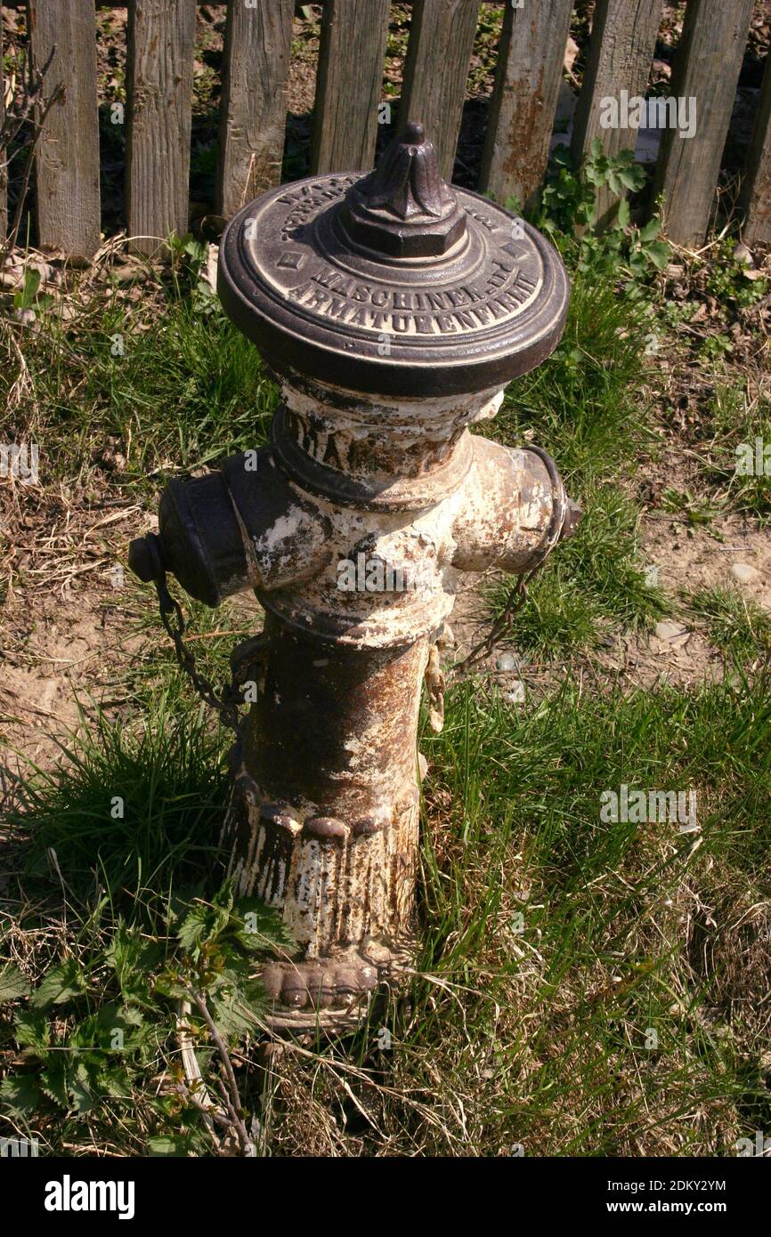 A fire hydrant in Romania's countryside Stock Photo - Alamy