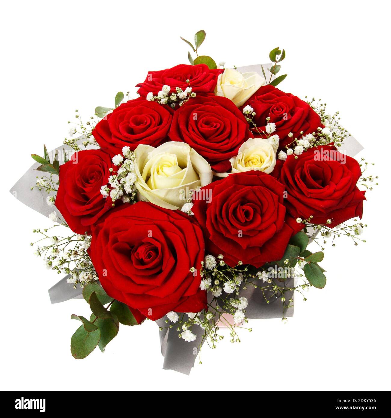 Bouquet of rose flowers isolated on white background Stock Photo - Alamy
