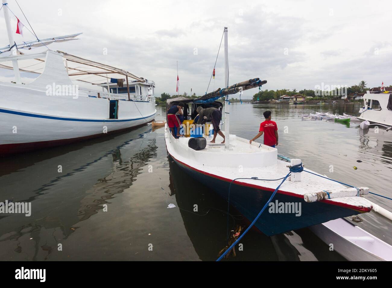 Traditional port on Boom beach, Banyuwangi regency Stock Photo - Alamy