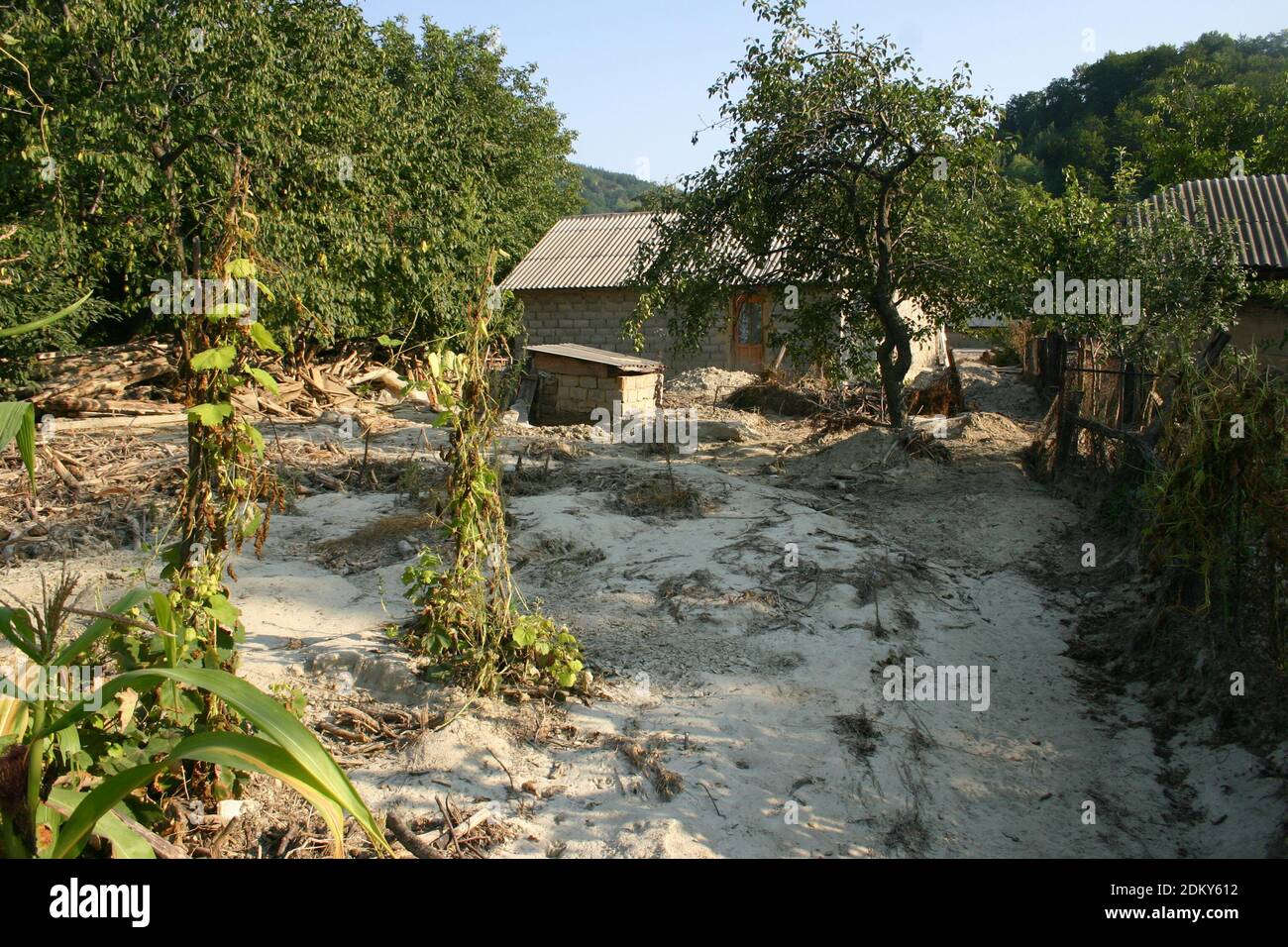Vrancea County, Romania. Rural property destroyed by a massive flood in ...
