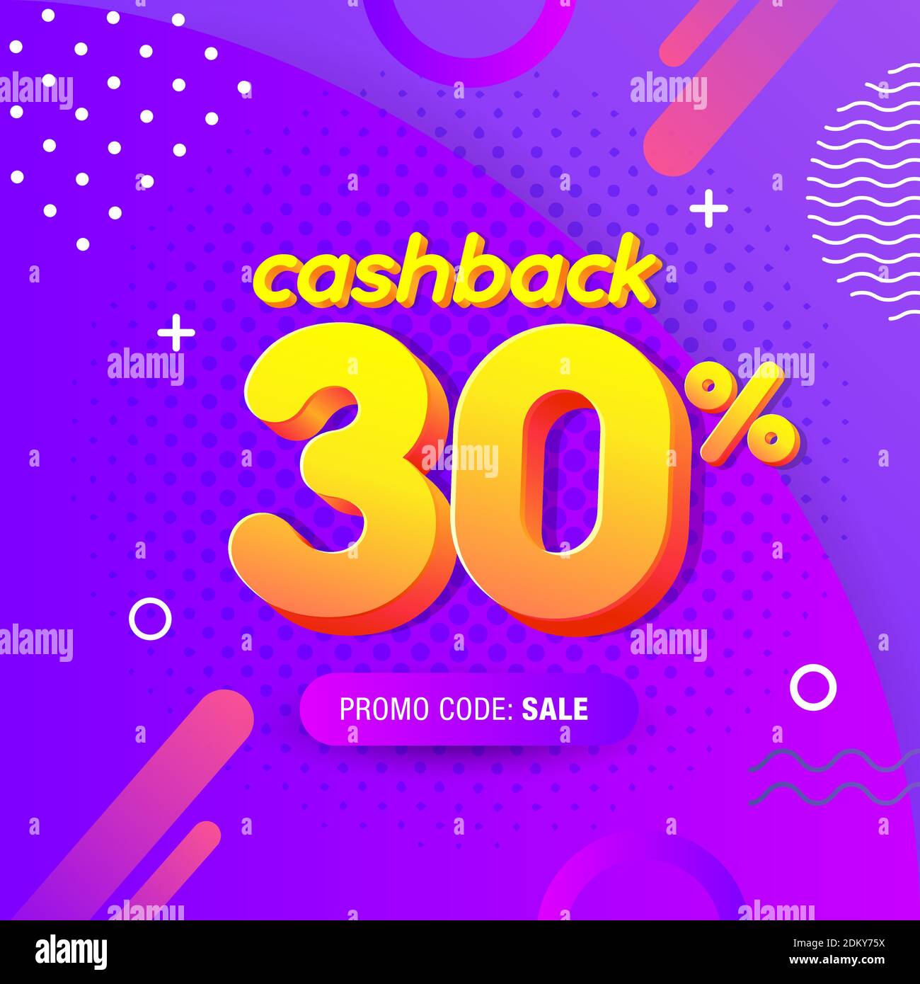 modern Banner design template with 30% cash back offer. Vector ...