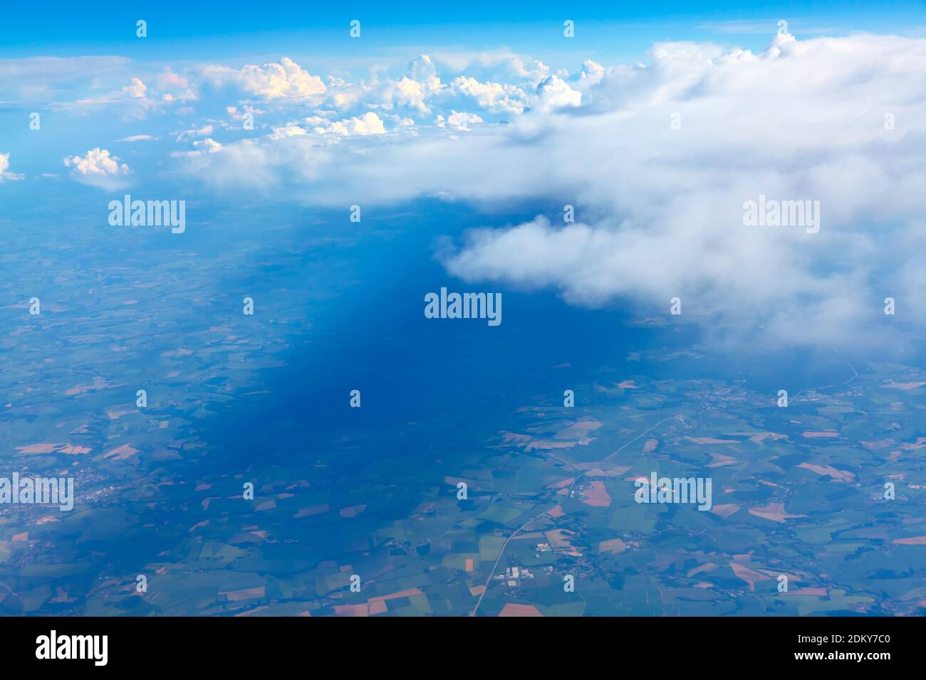 Shadow of clouds on the ground . Aerial view of the earth Stock Photo ...