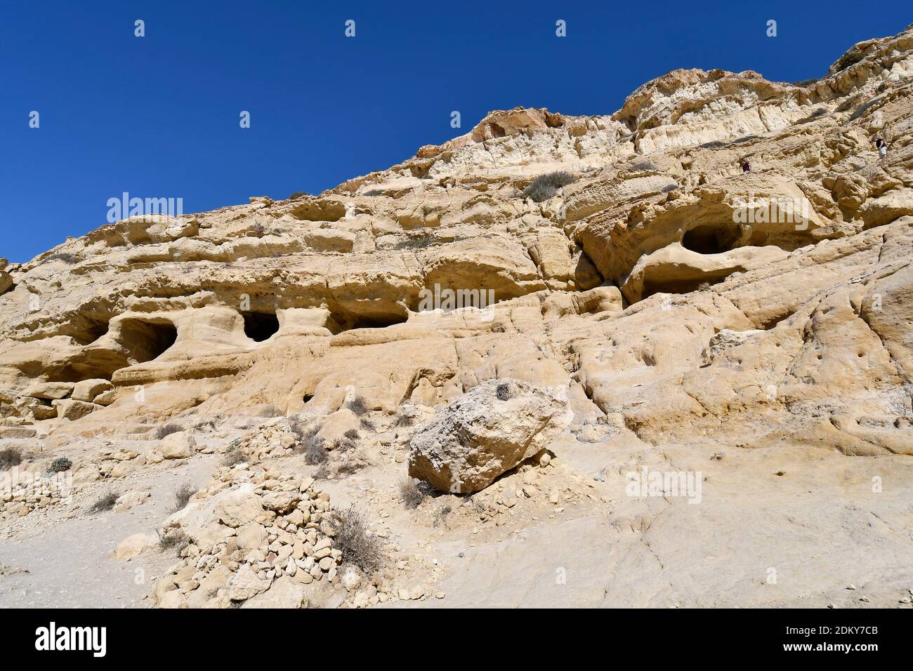 Greece, Crete Island, ancient tombs on hill in Matala Stock Photo - Alamy