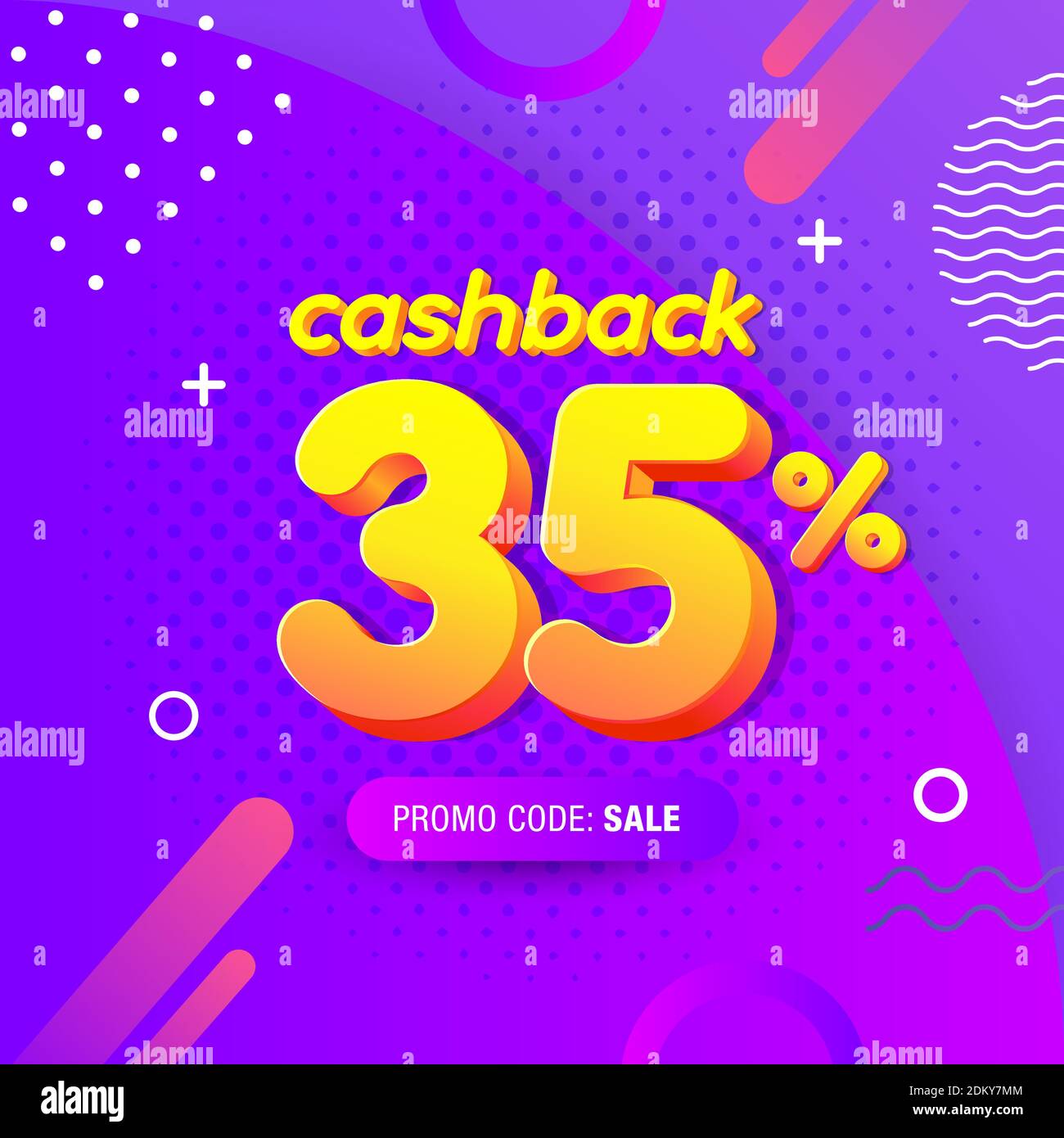 modern Banner design template with 35% cash back offer. Vector ...
