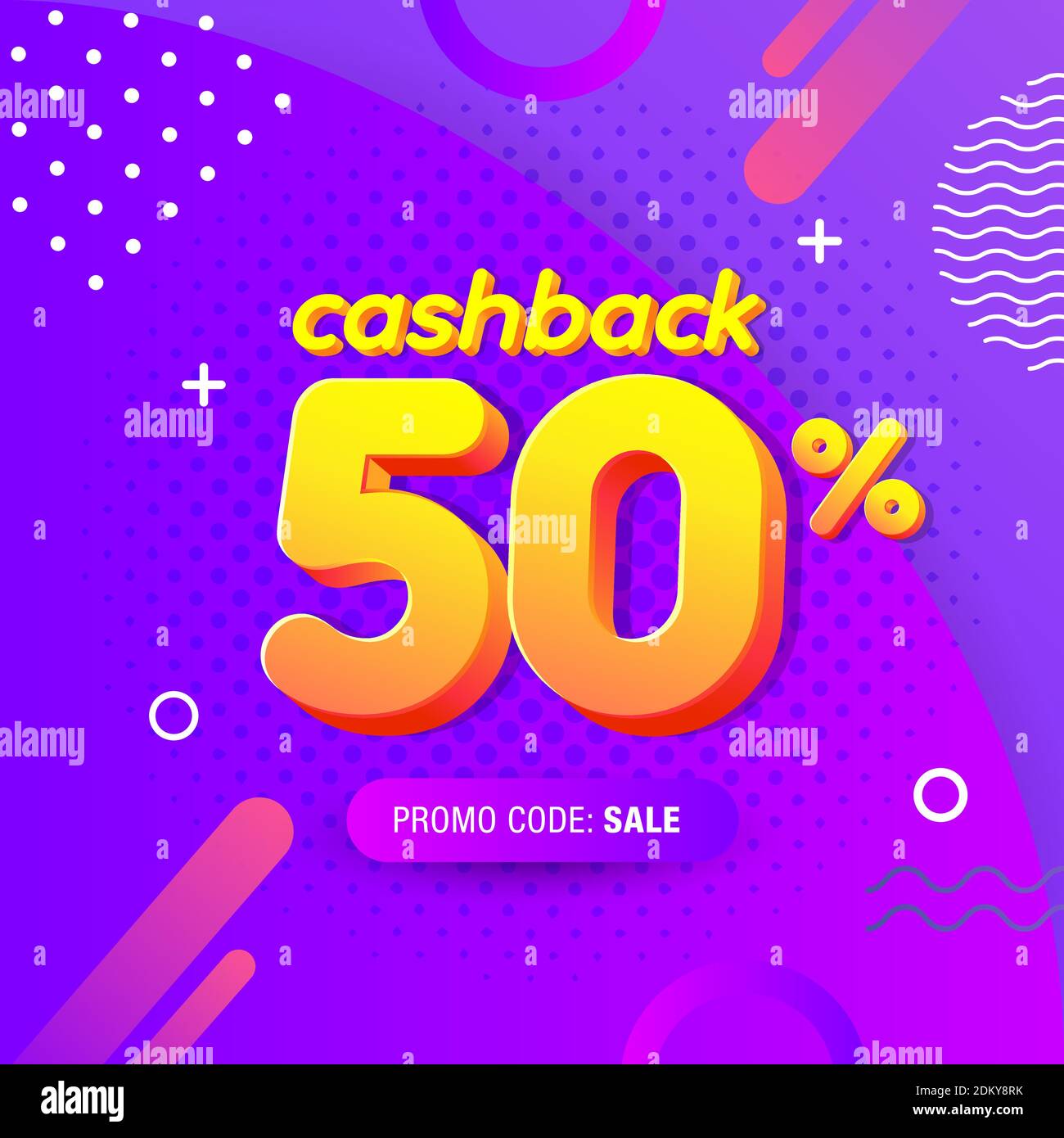 modern Banner design template with 50% cash back offer. Vector ...