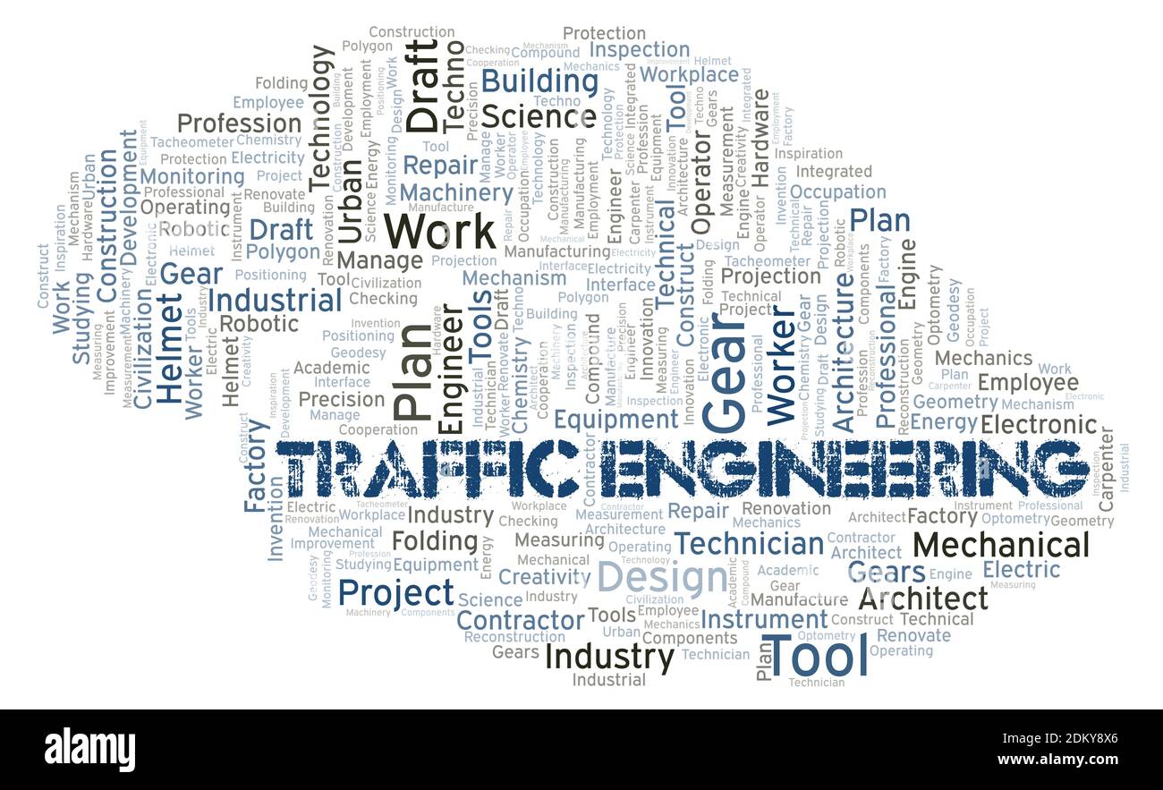 Traffic Engineering typography word cloud create with text only Stock ...