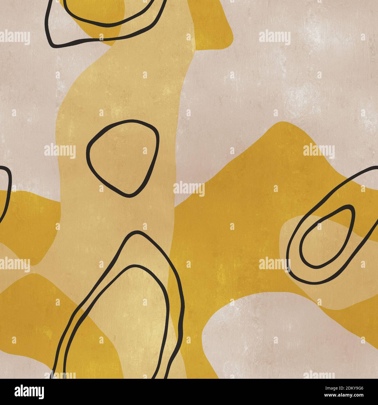 Seamless organic rounded curvy shapes naive design Stock Photo - Alamy