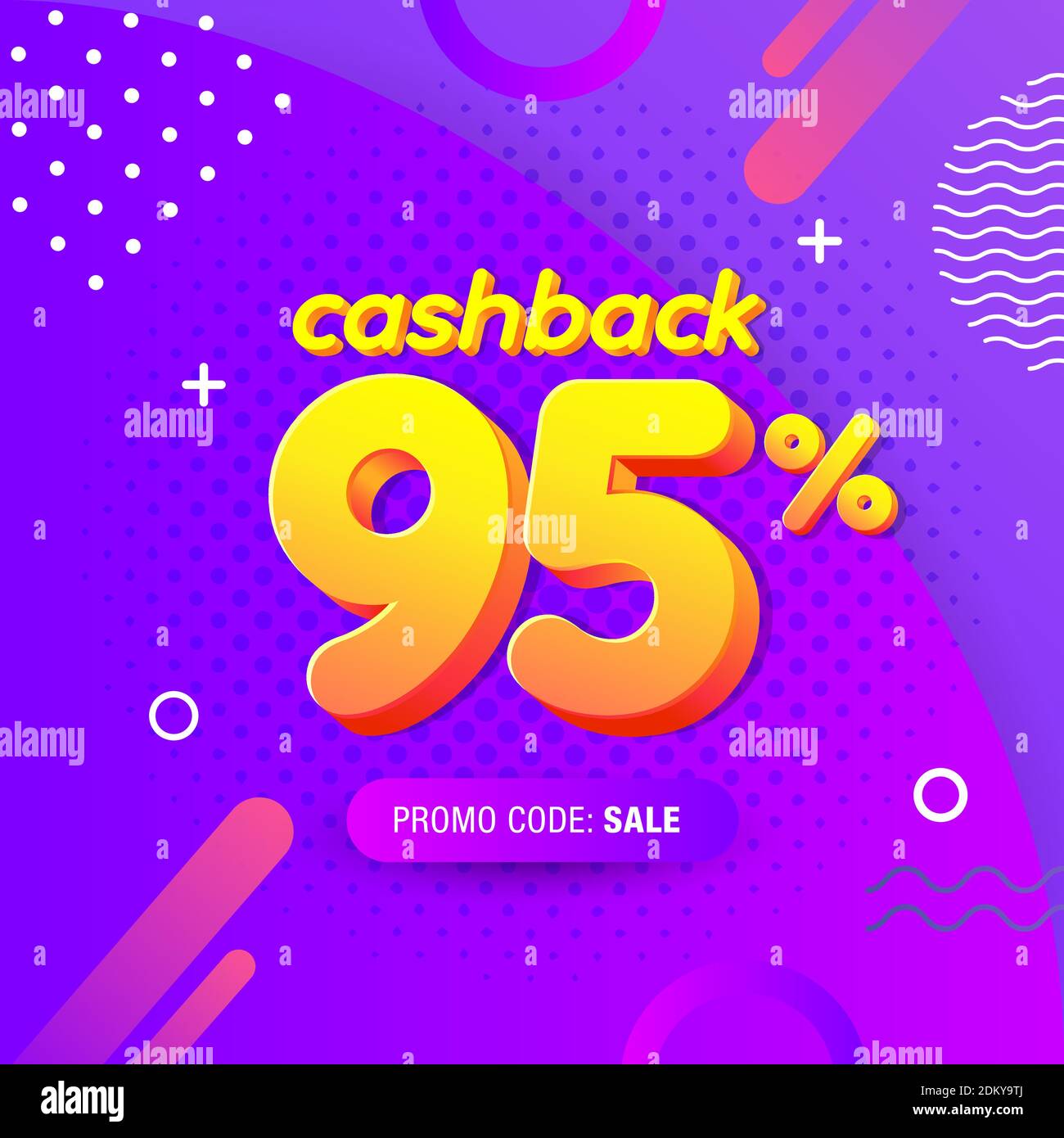 modern Banner design template with 95% cash back offer. Vector ...