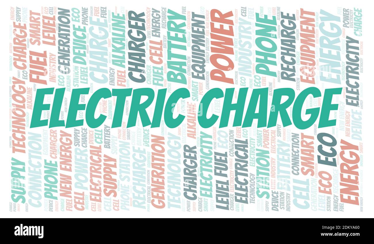 Electric Charge typography word cloud create with text only Stock Photo ...