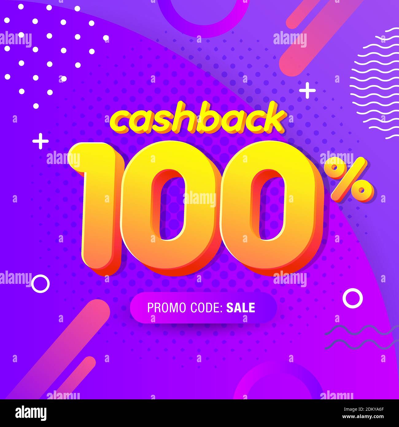 modern Banner design template with 100% cash back offer. Vector ...