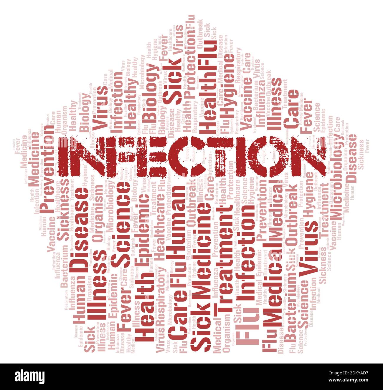 Infection typography word cloud create with text only Stock Photo - Alamy