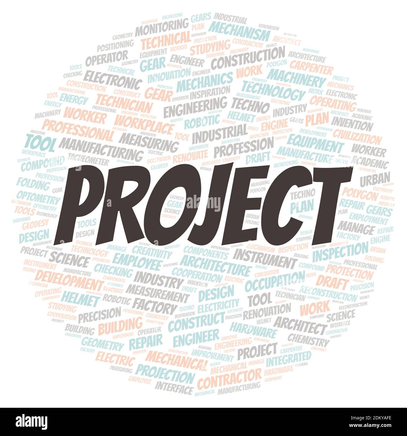Project typography word cloud create with text only Stock Photo - Alamy