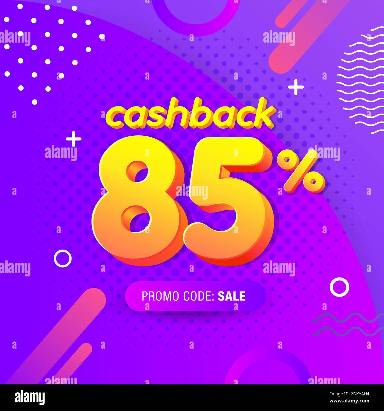 modern Banner design template with 85% cash back offer. Vector ...