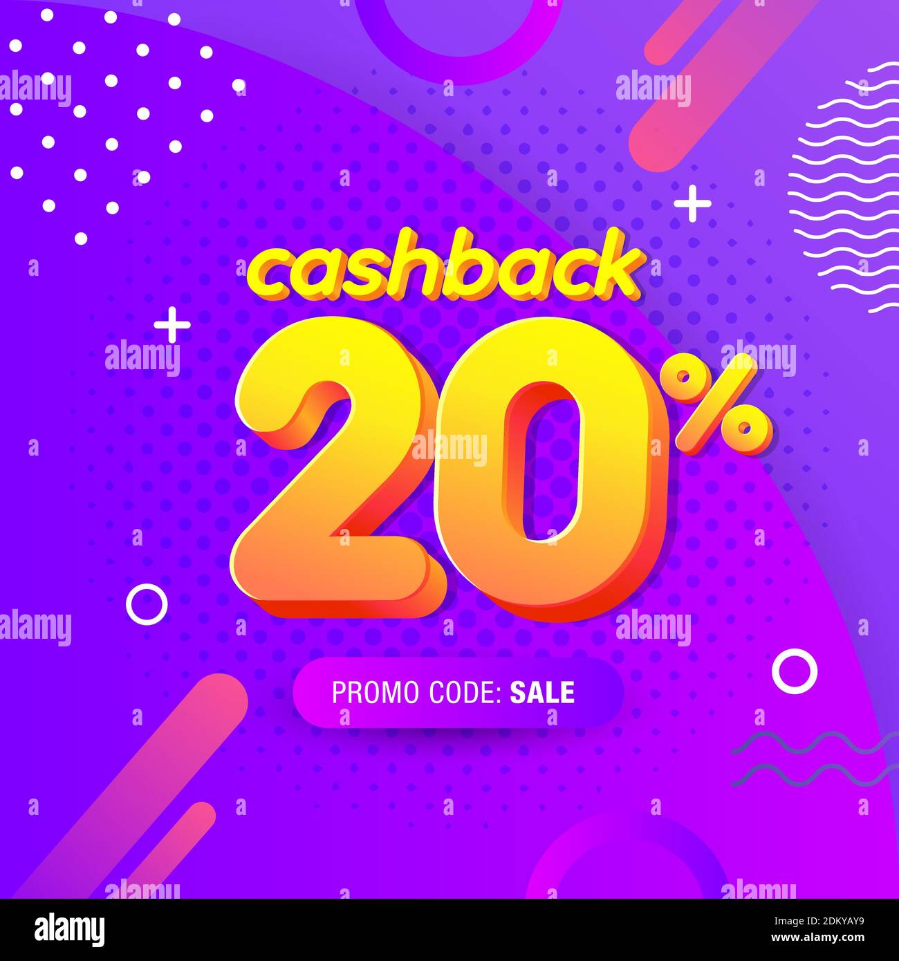 modern Banner design template with 20% cash back offer. Vector ...