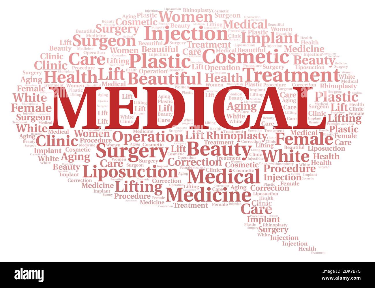 Medical typography word cloud create with text only Stock Photo - Alamy