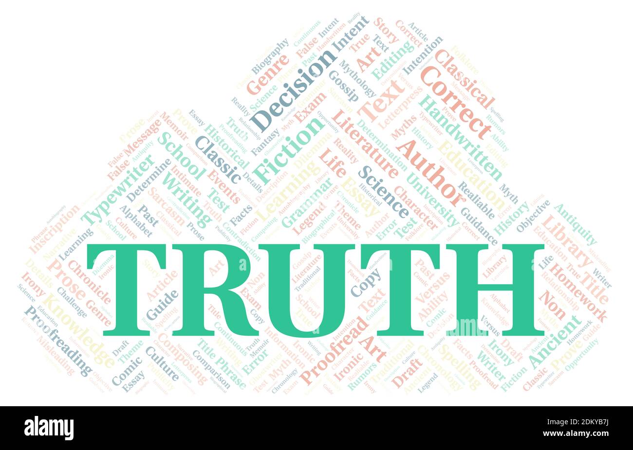 Truth typography word cloud create with text only Stock Photo - Alamy