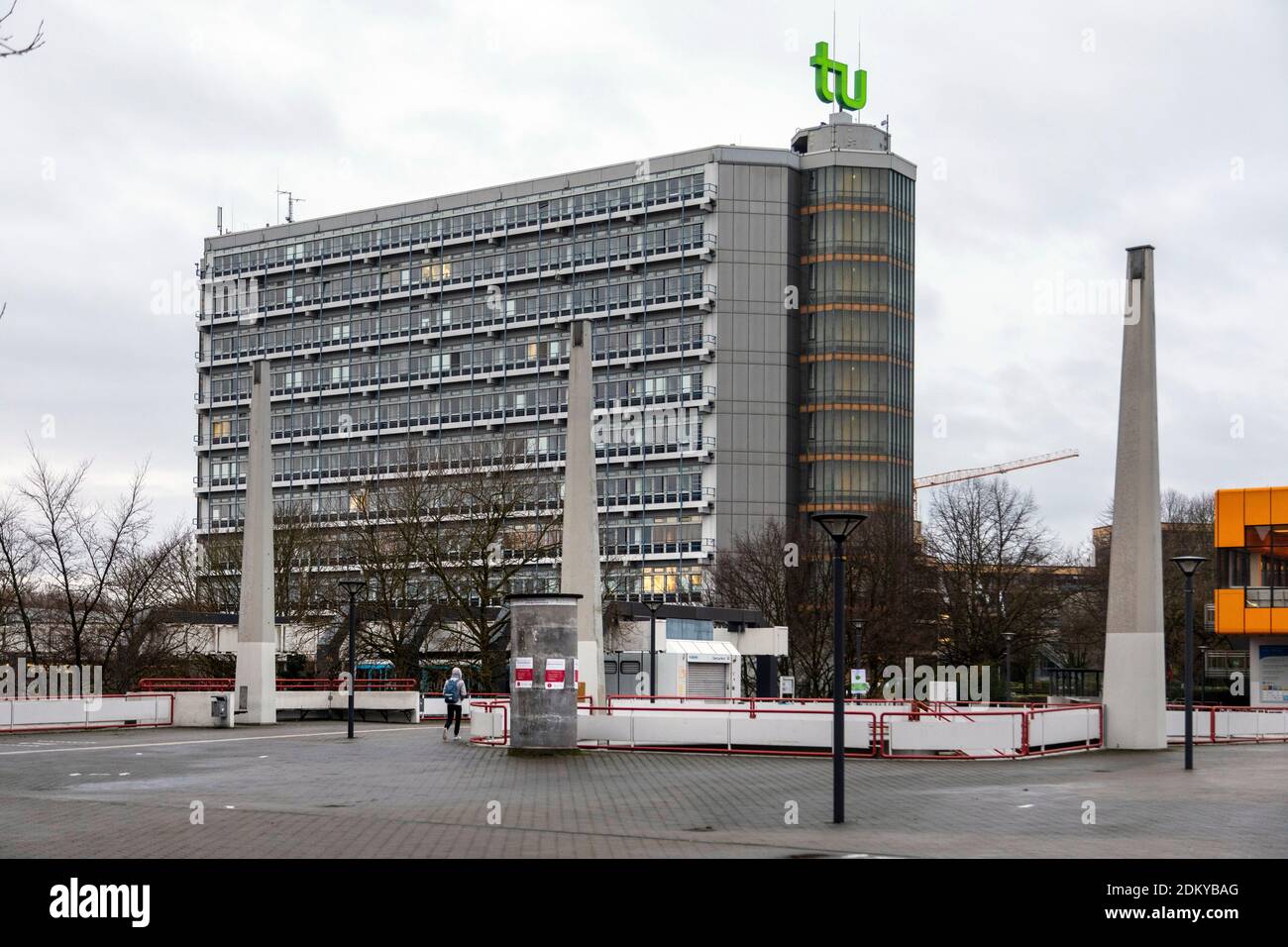 Deserted campus of the TU Dortmund University during the shutdown in ...