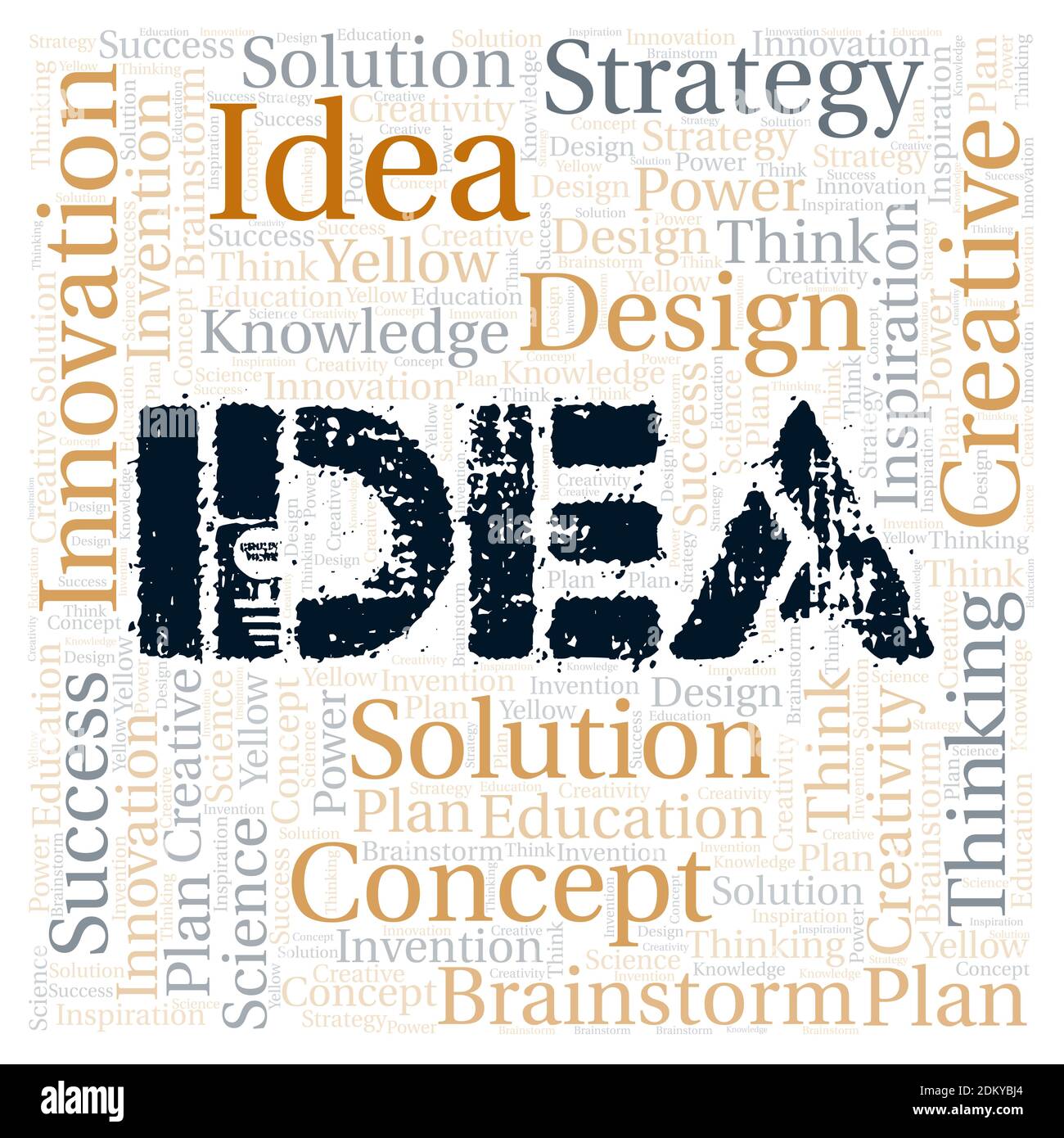 Idea typography word cloud create with text only Stock Photo - Alamy